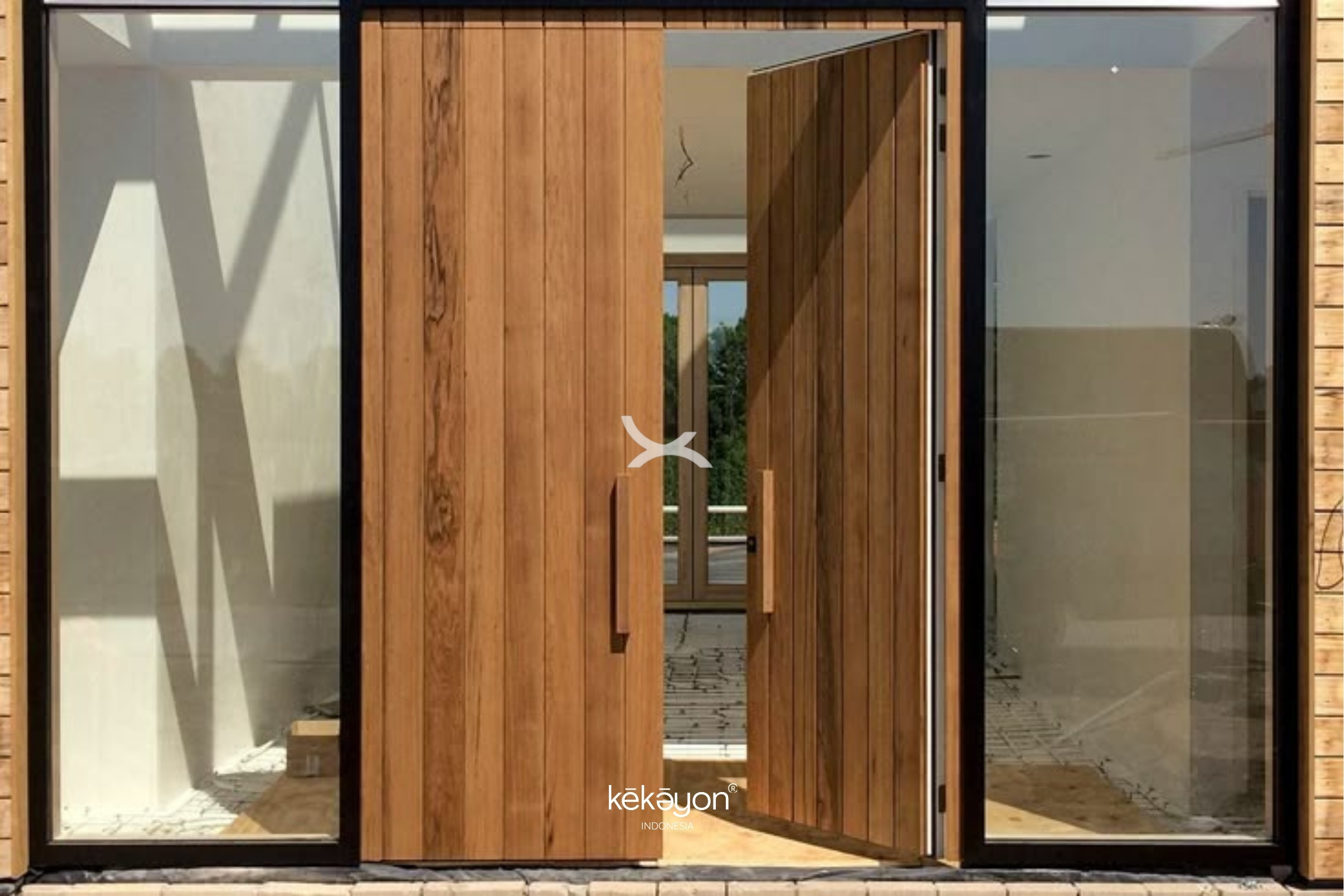 Pintu Utama Minimalis Kayu Jati Solid - KEKAYON INDONESIA